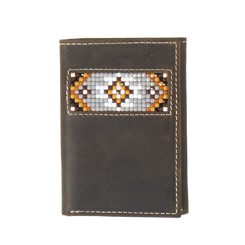 3D Trifold Southwest Inlay Beaded Wallet - Teskeys