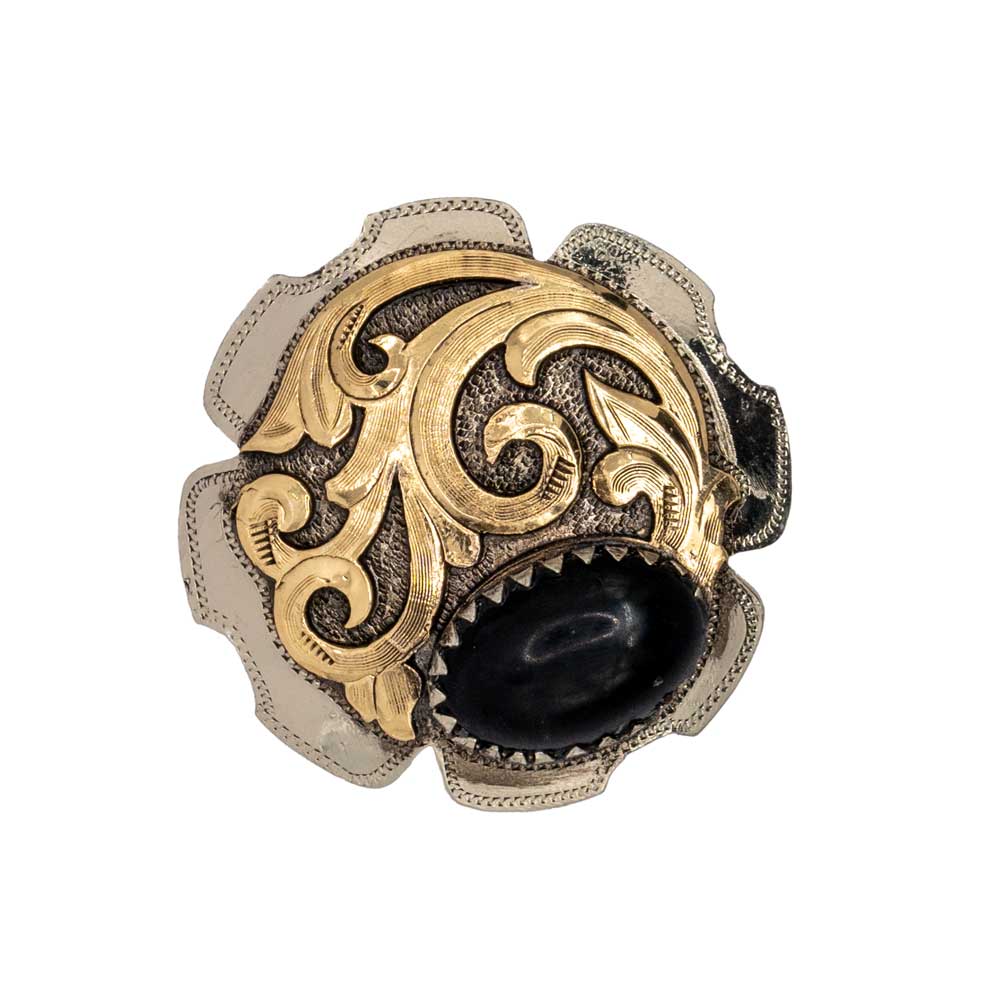 Black and Gold Antique Concho - Teskeys