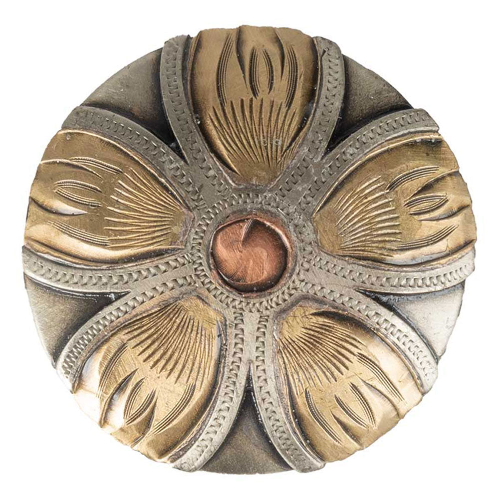 Antique & Gold Flower Concho - Teskeys