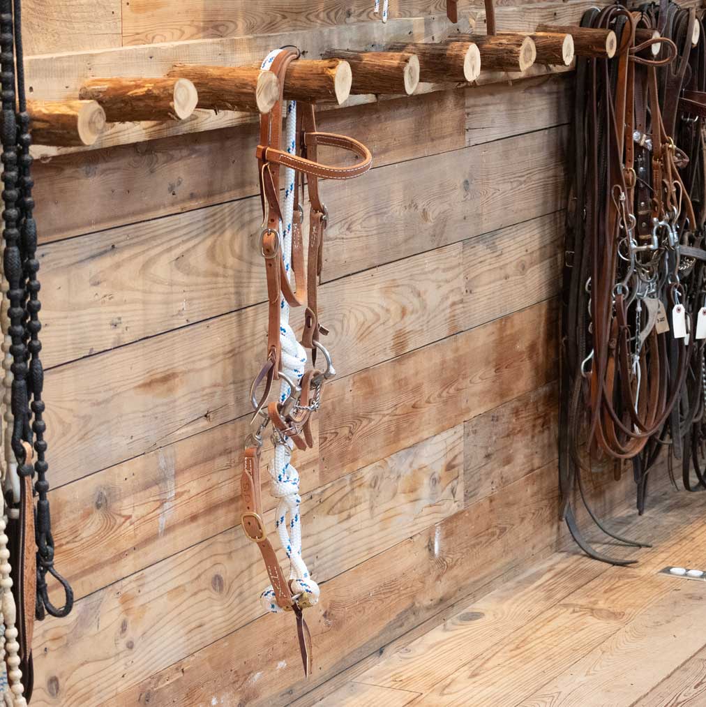 Cow Horse Supply Mitch D-Ring Twisted Snaffle Draw Rig - Teskeys