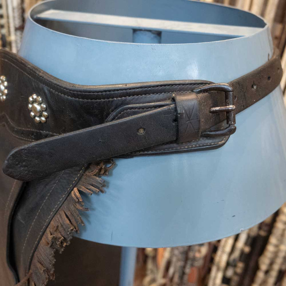 Custom Shotgun Chaps - Dark Brown Leather Cowboy Chaps — Teskeys