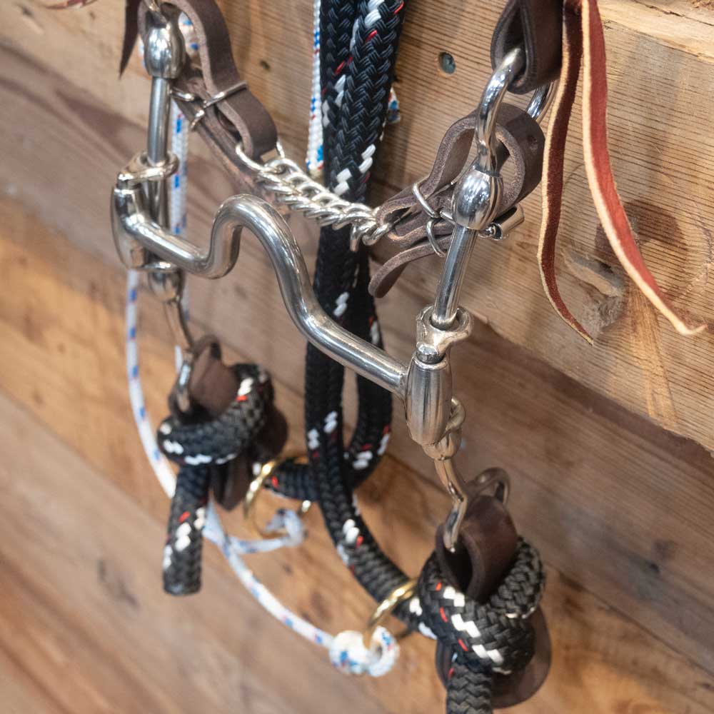 Cow Horse Supply Solid Port Gag Bridle Rig w/String Rope Martingale ...