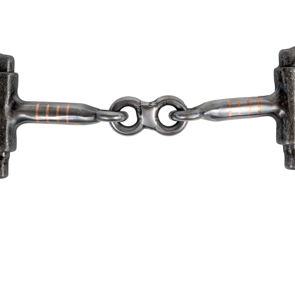 Aged Steel Dogbone Offset D Snaffle Bit - Teskeys