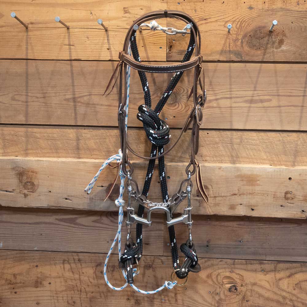 Cow Horse Supply Bridle Rig with String Rope Martingale CHS166 - Teskeys