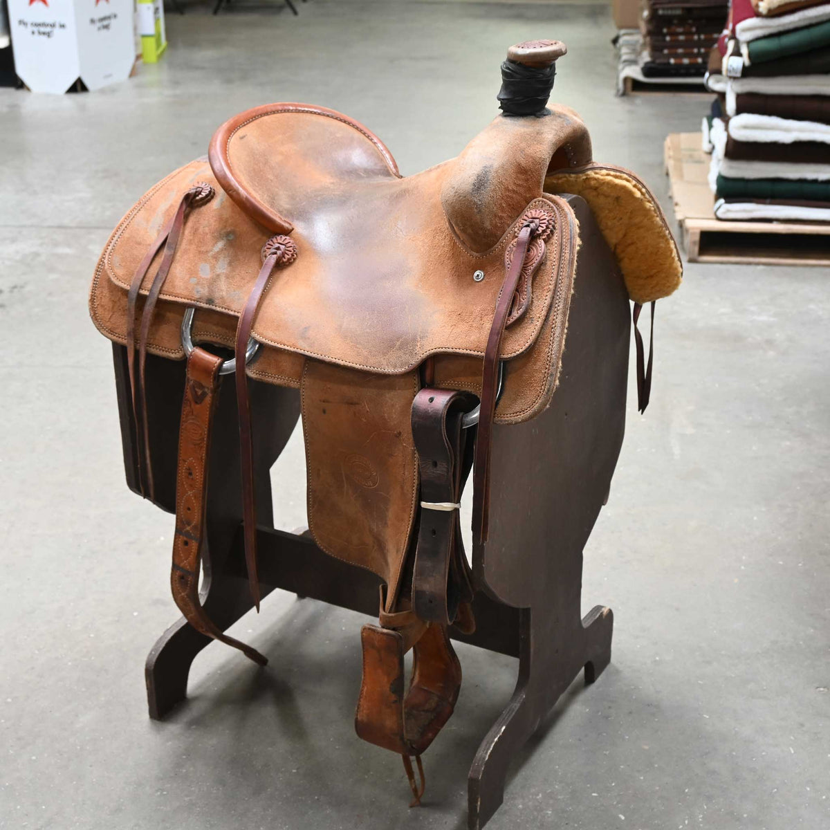 14" USED LANCE HORNER TEAM ROPING SADDLE — Teskeys