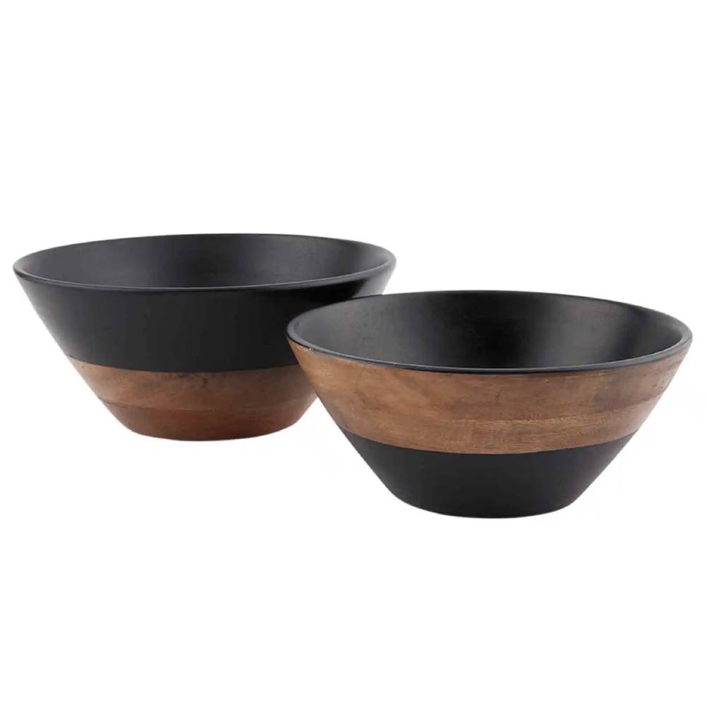 Mud Pie Black Two Tone Serving Bowl - Teskeys