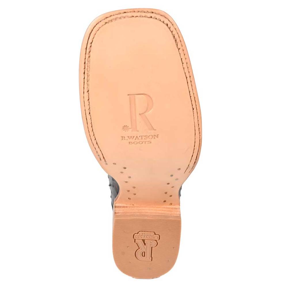 R. Watson Men's Black Cherry Full Quill Ostrich Boot - Teskeys