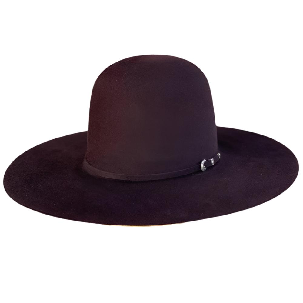Rodeo King 10X Open Crown Black Cherry Felt Hat - Teskeys