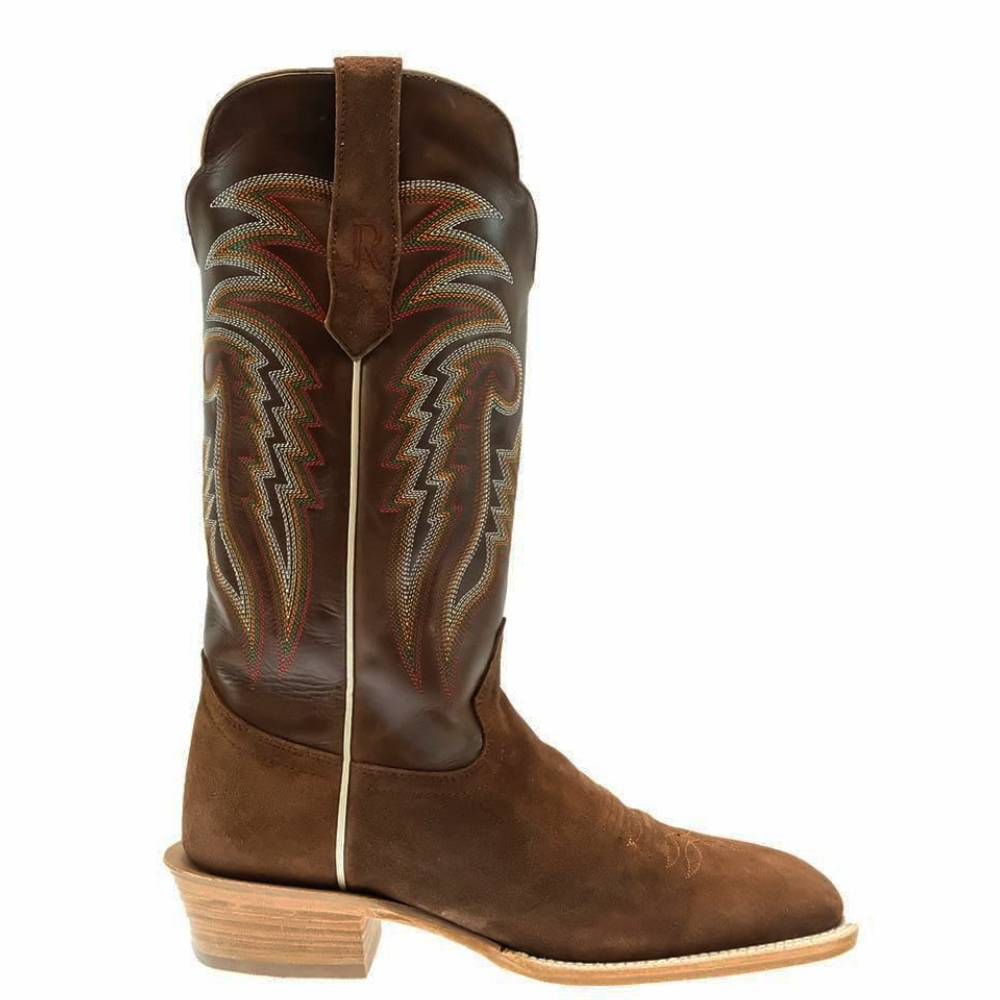 R. Watson Men's Chocolate Rough Out Boot - Teskeys