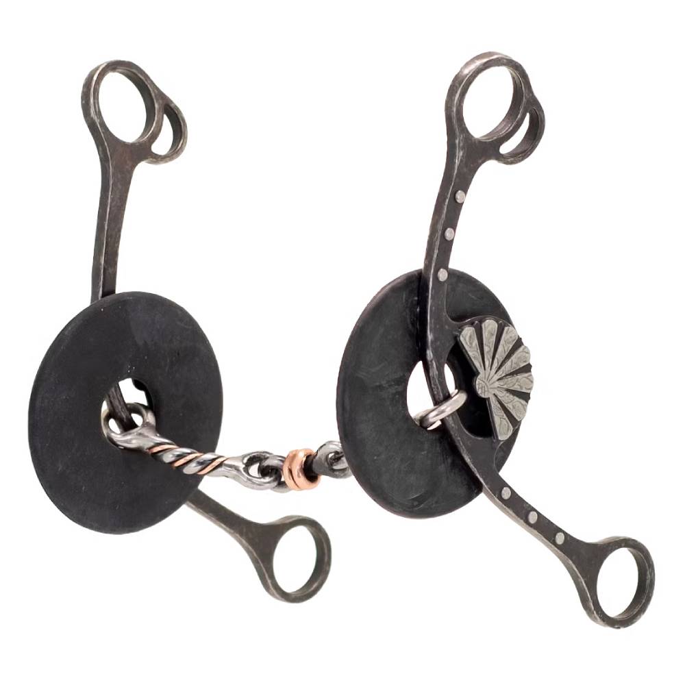 Cowboy Tack Fan Concho Dog Bone Twisted Gag Bit - Teskeys