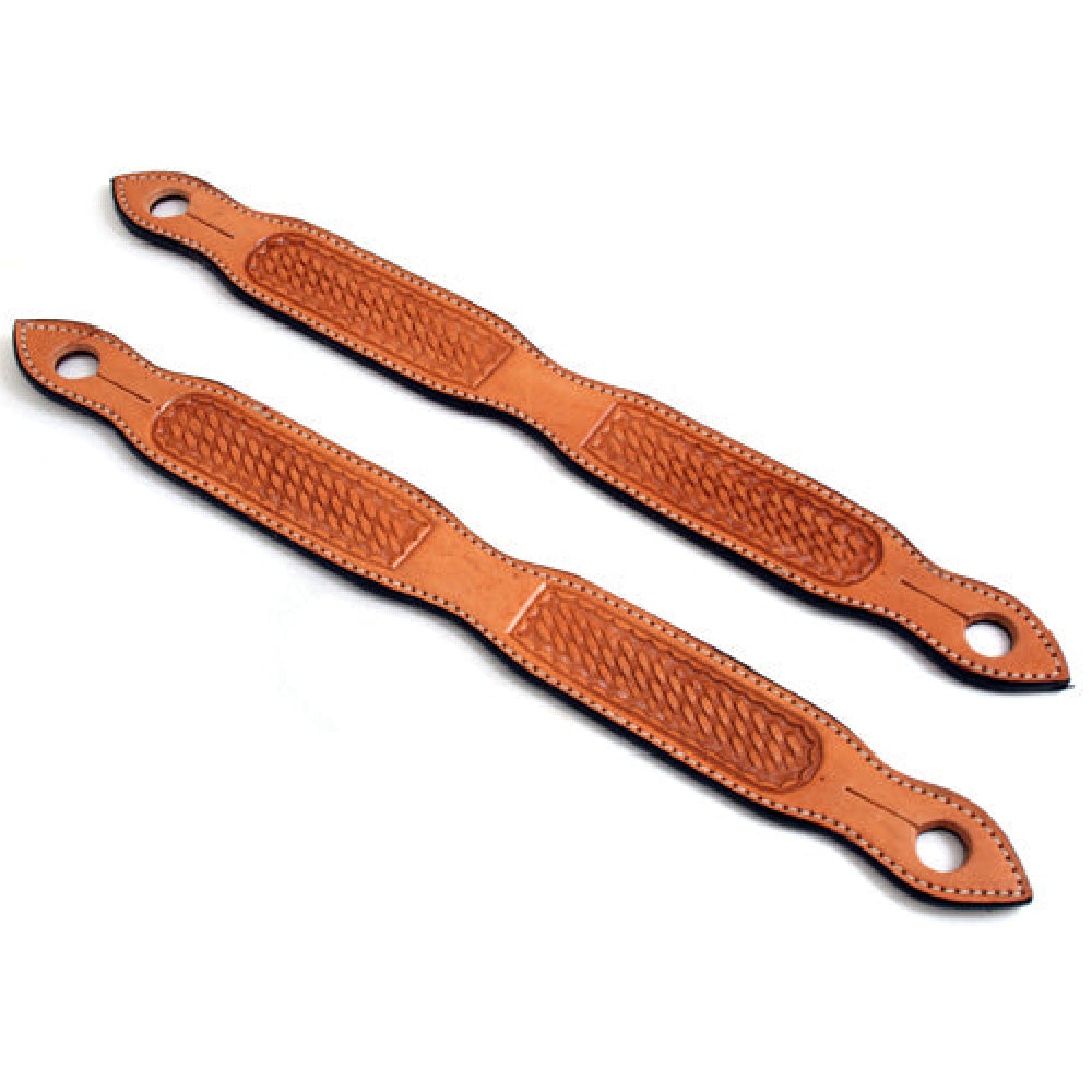 Teskey's Basket Stamped Slobber Strap - Light Oil - Teskeys