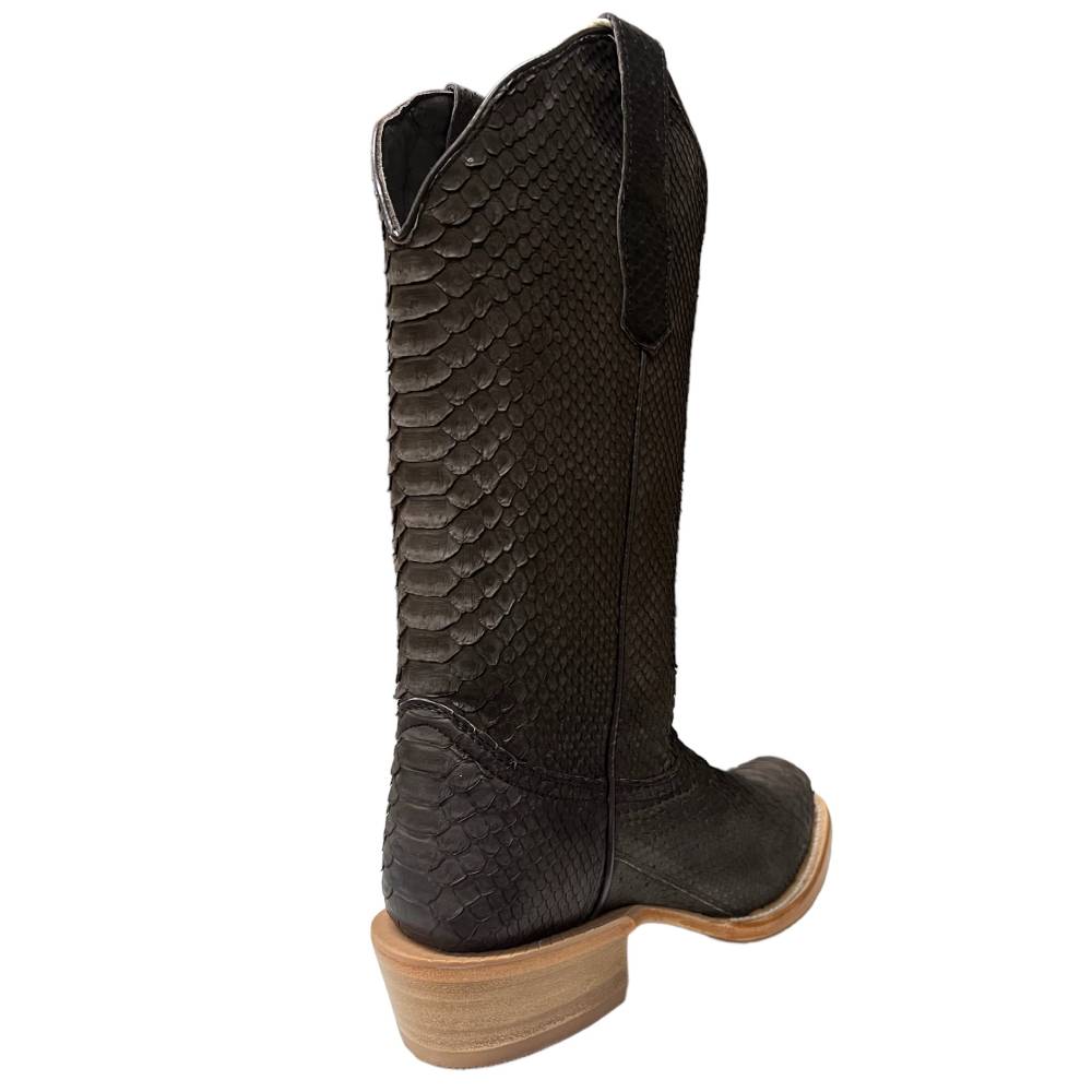 R. Watson Women's Chocolate Nubuck Python Boot - Teskeys