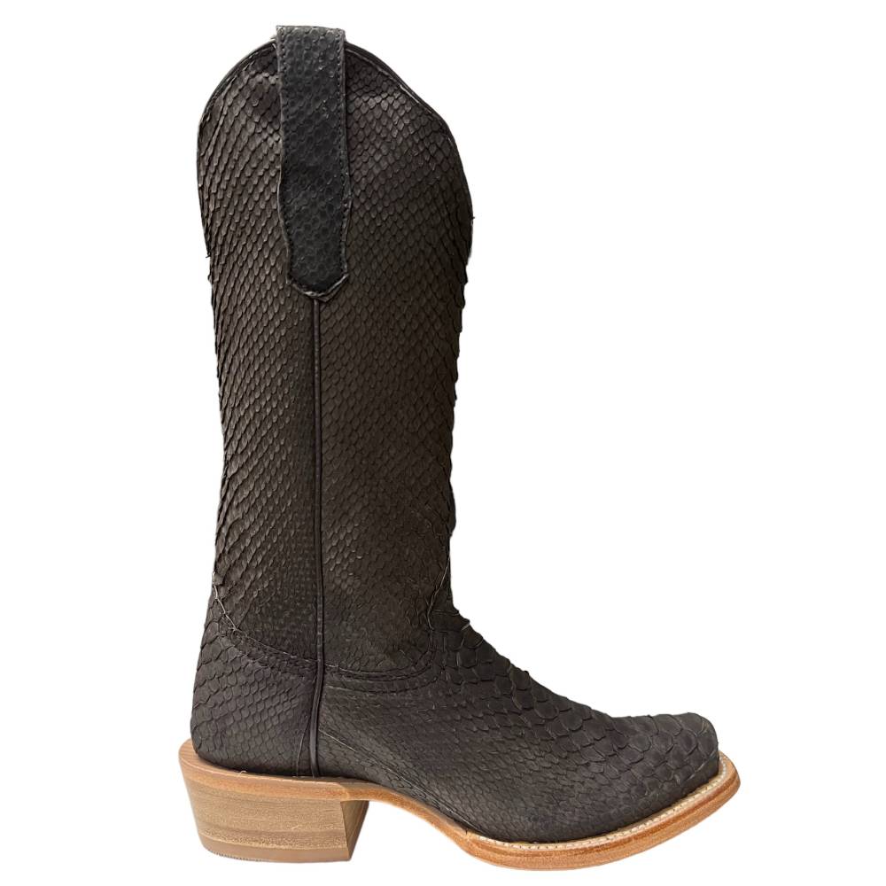 R. Watson Women's Chocolate Nubuck Python Boot - Teskeys