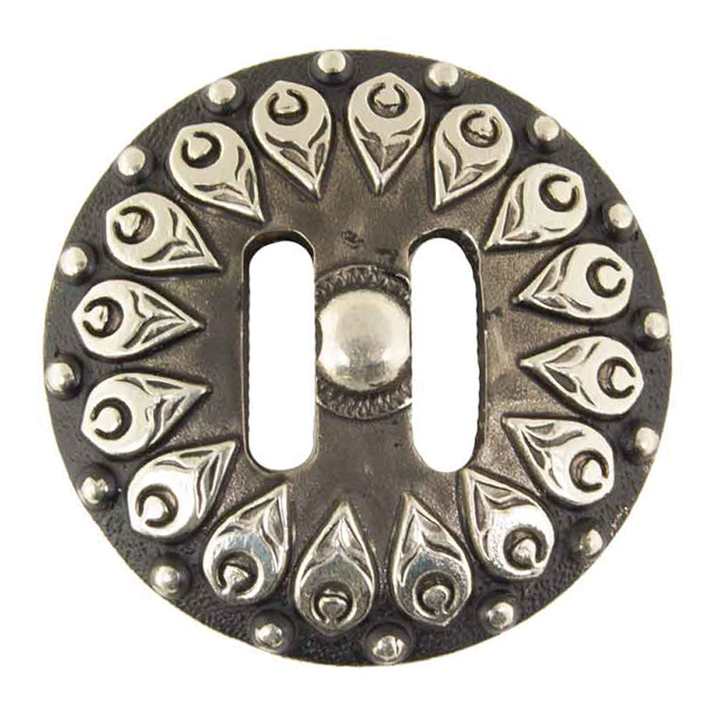 Slotted Silver Peacock Concho - Teskeys