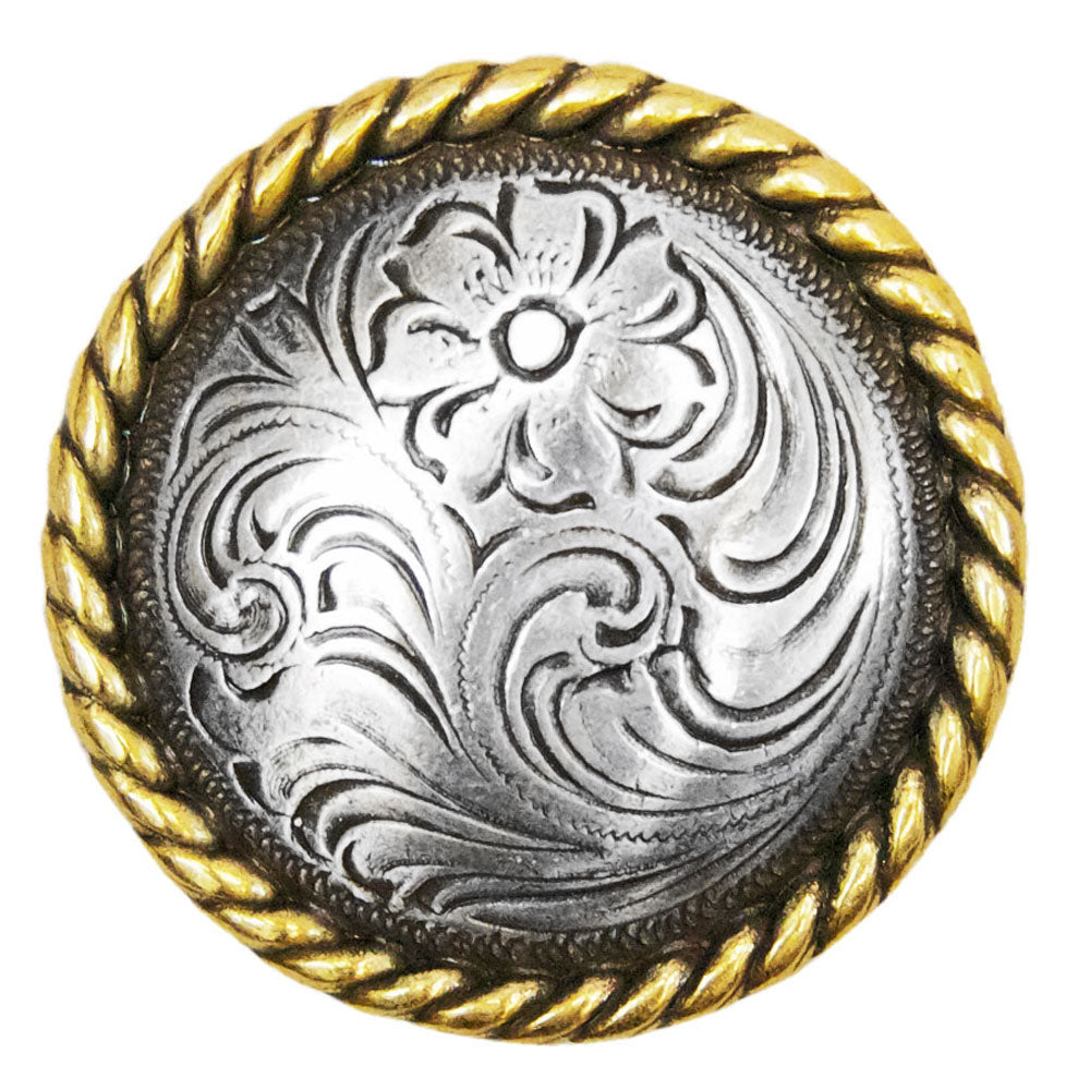 Antique Gold Rope Edge Concho - Teskeys