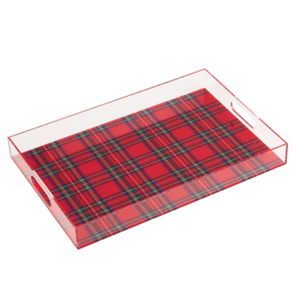 Mud Pie Large Acrylic Tartan Tray — Teskeys
