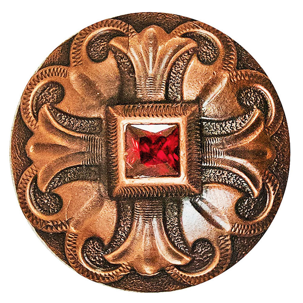 Copper Concho with Red Raised Stone - Teskeys