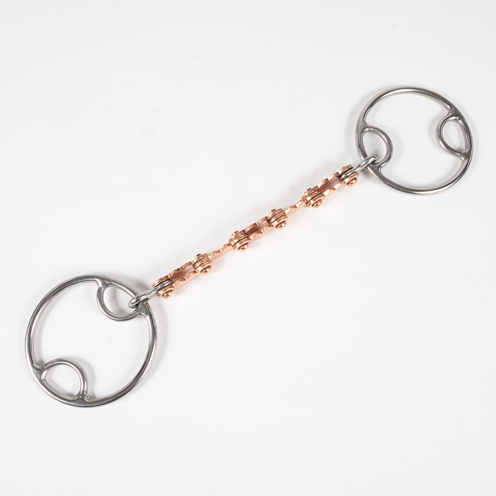 Copper Mule Mouth Divided Ring Snaffle - Teskeys