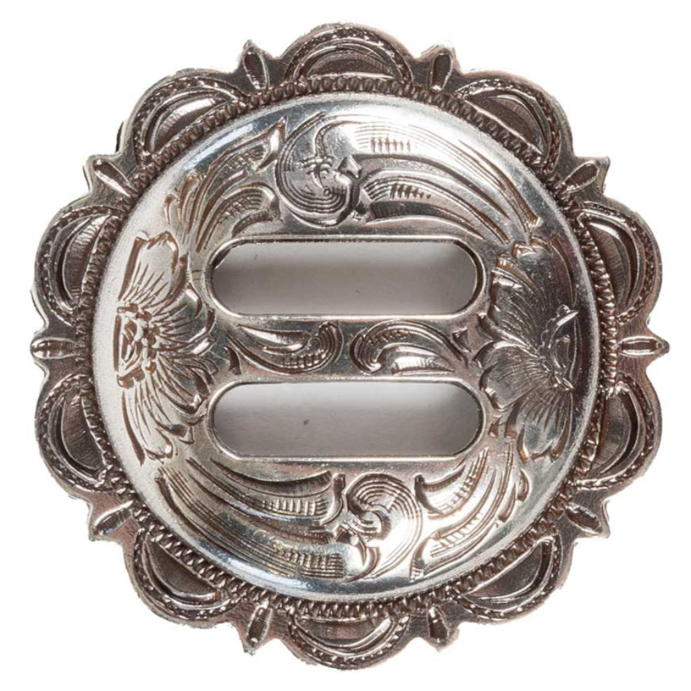 Silver Floral Slotted Concho - Teskeys