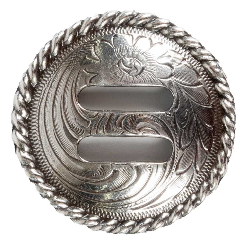 Antique Floral Slotted Concho with Rope Edge - Teskeys