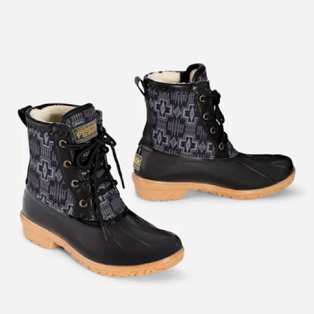 Harding Print Duck Boot - Black - Teskeys