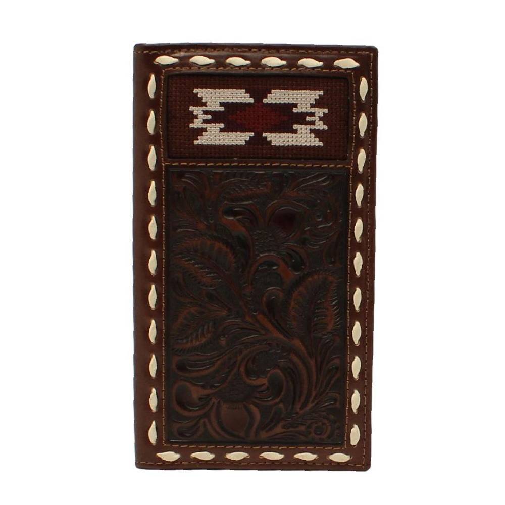 Nocona Tooled Southwest Buckstitched Rodeo Wallet - Teskeys