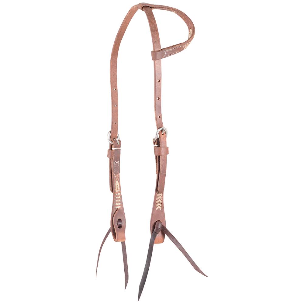 Martin Saddlery Rawhide Laced Natural One Ear Headstall - Teskeys