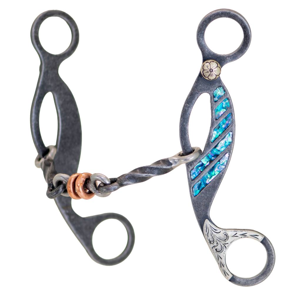 Cowboy Tack Turquoise Twisted Dog Bone Gag Bit - Teskeys