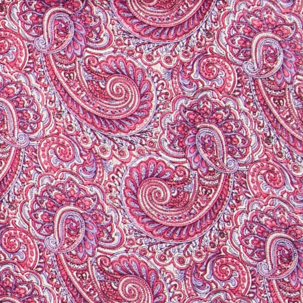 Paisley Silk Wild Rag - Raspberry & White - Teskeys
