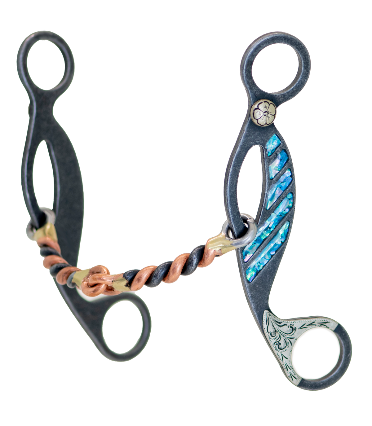 Cowboy Tack Turquoise Snaffle Copper Twist Gag Bit - Teskeys