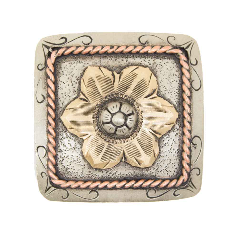 Silver Square Flower Concho - Teskeys