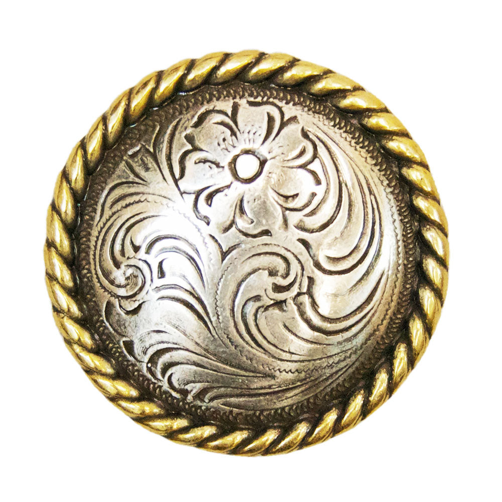 Antique Gold Rope Edge Concho - Teskeys